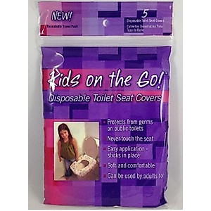 Kids On The Go Disposable Toilet Seat Covers with Exciting Prints Kitchen Supplies, One Size, Multi-colored