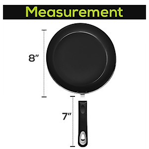 Utopia Kitchen Saute Fry Pan - Nonstick Frying Pan - 8 Inch Induction Bottom - Aluminum Alloy and Scratch Resistant Body - Riveted Handle (Grey)