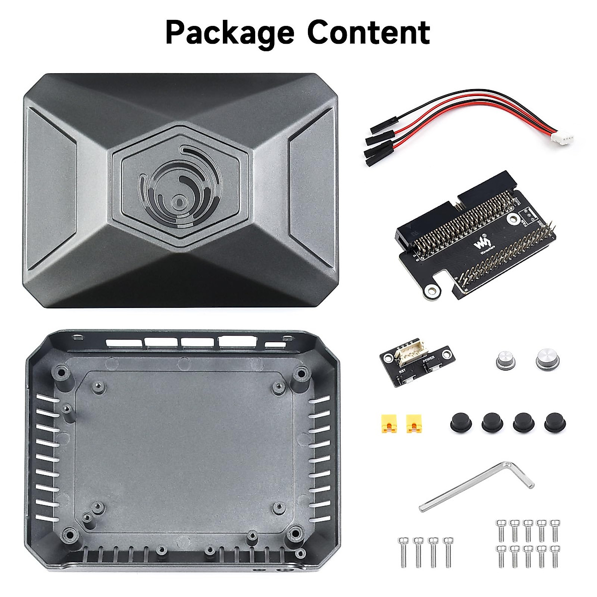 Waveshare Aluminum Case for Jetson Nano Developer Kit with GPIO Adapter ONLY for Waveshare Jetson-Nano-DEV-KIT