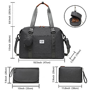 Large Diaper Bag Tote with Changing Pad and Cosmetic Bag,Mommy Bag for Hospital and Travel