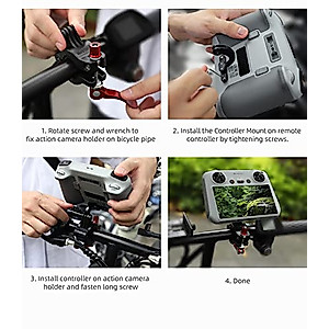 Anbee Bike Holder Bar Hand Mount Bicycle Holder Bracket for DJI RC Controller, Compatible with DJI Mini 3 / Mini 3 Pro Drone and Action Cameras