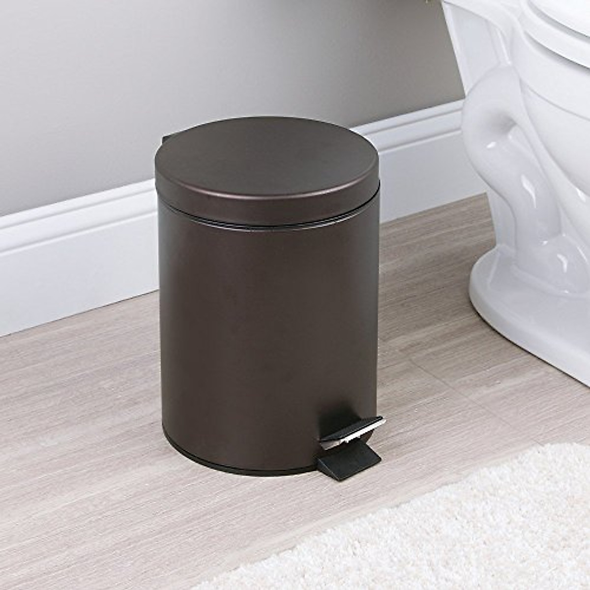 Rocky Mountain Goods Small Trash Can with Step Lid - 1.85 Gallon - Trash can for bathroom, bedroom, office - Heavy duty metal - Foot pedal opening - Removable inside pail with handle (Venetian Bronze)