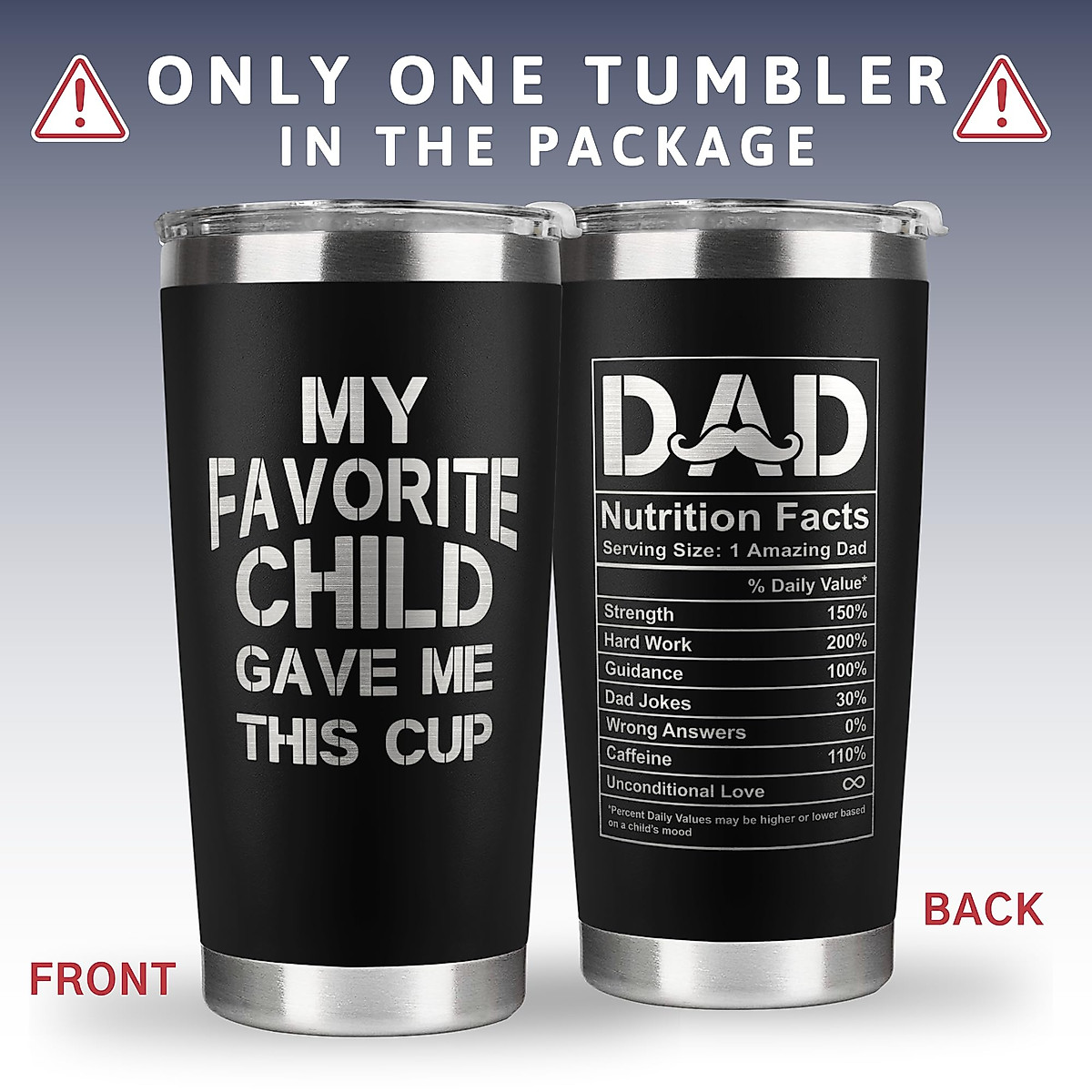 KATLADIZ Gifts for Dad from Daughter, Son - Dad Gifts - Christmas Gifts for Dad, Dad Christmas Gifts, Birthday Gifts for Dad, Fathers Day Gift for Dad - New Dad Gifts - 20 Oz Tumbler
