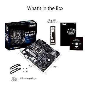 ASUS Prime B460M-A LGA 1200 (Intel® 10th Gen) Micro ATX Motherboard (Dual M.2, 1Gb LAN, USB 3.2 Gen 1 Ports, HDMI, DisplayPort, 4K@60Hz and Aura Sync RGB)