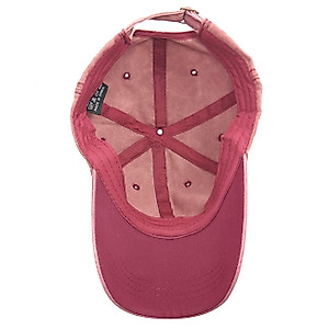 Glamorstar Classic Unisex Baseball Cap Adjustable Washed Dyed Cotton Ball Hat Red wine
