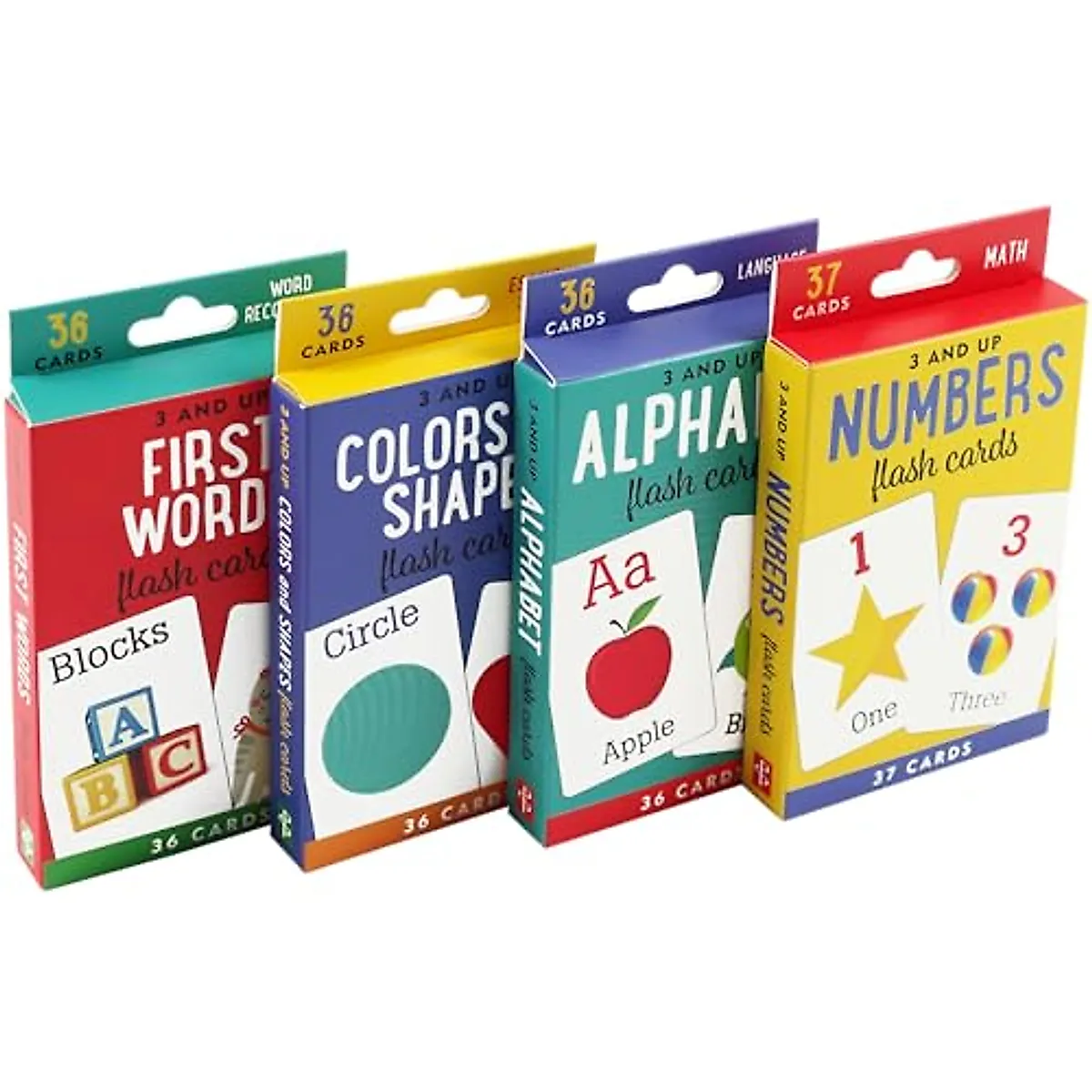 Flash Cards Value Pack - Set of 4 (Alphabet, First Words, Numbers, Colors & Shapes)