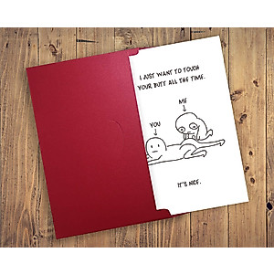 Naughty Touch Your Butt Love Card, Cheeky Anniversary Card for Him Her, Romantic Valentine's Day Card