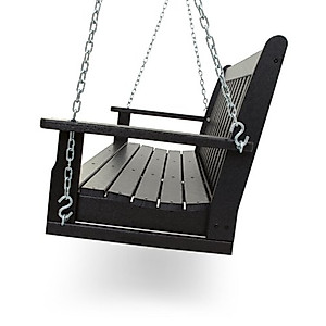 POLYWOOD GNS60BL Vineyard 60" Outdoor Swing, Black