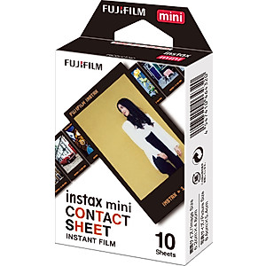 Fujifilm Instax Mini Instant Film Twin Pack (White) & Instax Mini Contact Sheet Film - 10 Exposures & Instax Mini Monochrome Film - 10 Exposures