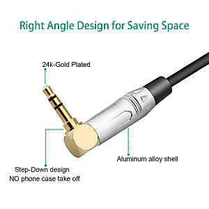 COLICOLY 3.5mm (1/8 inch) Mini Jack Stereo to 3 Pin Mini XLR Mic Instrument Cable - 3ft