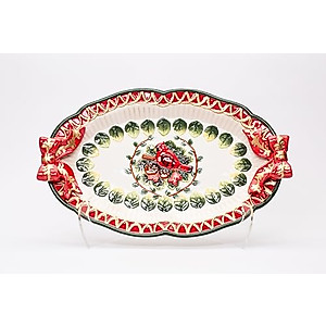 Cosmos Evergreen Holiday Cardinal Platter