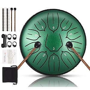 Steel Tongue Drum 11 Note 6 Inches D-Key Tank Drum Handpan Drum Percussion Instrument for Meditation Entertainment Musical Education Concert Mind Healing Yoga