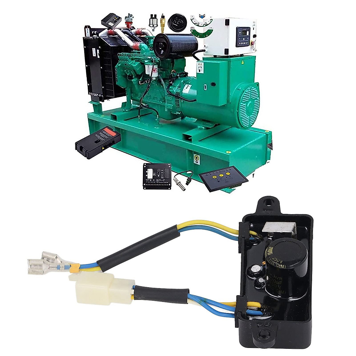 Hilitand Generator Voltage Regulator, 2.5kw Gasoline Generator Accessories Voltage Regulator Single Phase Six Wire Voltage, Communication Integrated Circuits