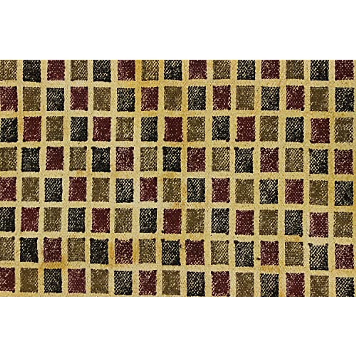 Casavani Hand Block Printed Cotton Dhurrie Geometric Yellow & Brown Area Rug Easy Washable Dhurrie Best Uses For Bedroom,Living Room,Dining Room,Bathroom,Kitchen 3x10 Feet Runner