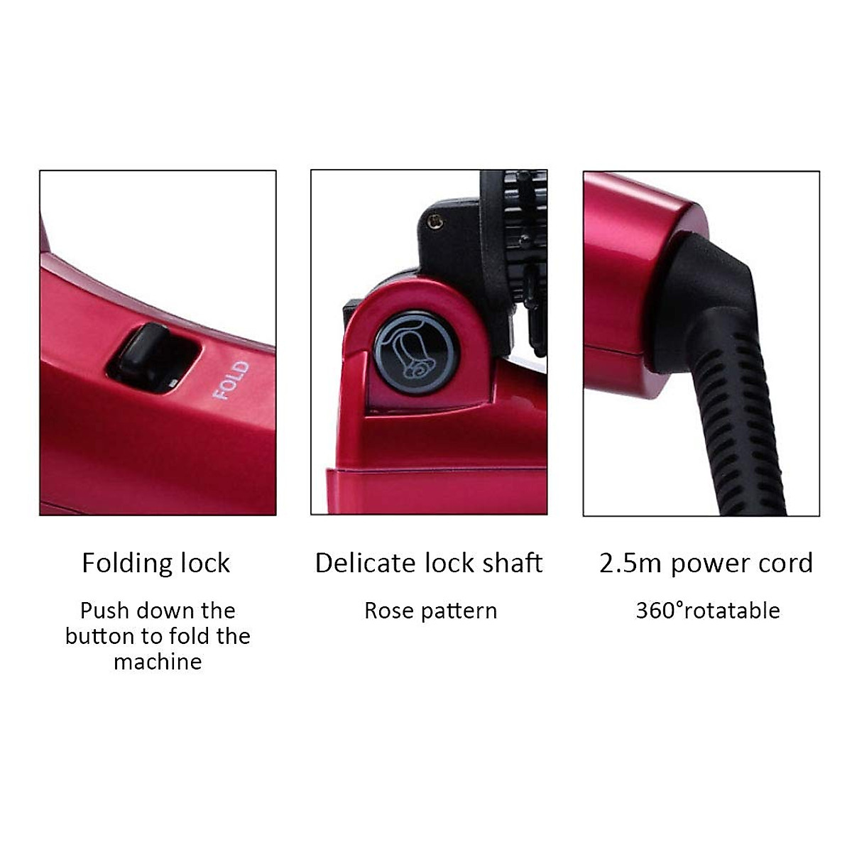 Electric Professional Anti-Scald Curling Brush with Instant Heat Up for All Hair Types (US Plug, 110-240V)