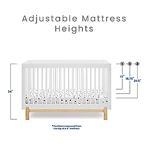 Delta Children Poppy 4-in-1 Convertible Crib, Bianca White/Natural