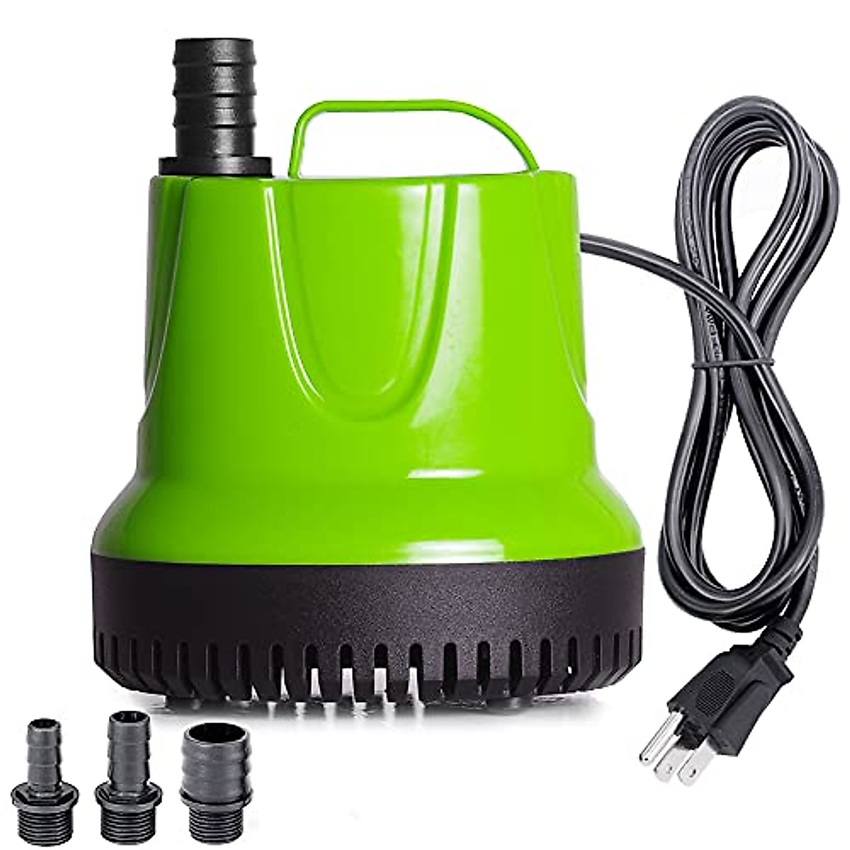 ALLYLANG 330GPH 25W Aquarium Submersible Water Pump, Apply to Fish Tank / Pond Fountain / Statuary / Hydroponics with 3 Nozzles 5.9ft Power Cord (330GPH)