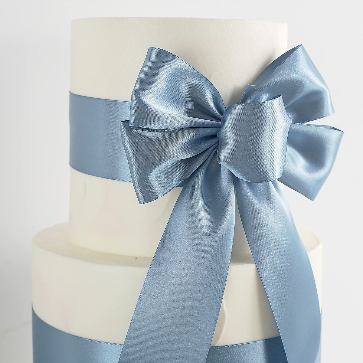 MEEDEE Dusty Blue Satin Ribbon 2 Inch Dusty Blue Ribbon Lux Satin Double Faced Ribbon by 25 Yards Silk Ribbon Satin Ribbon for Gift Wrapping, Satin Weddings, Flower Bouquet, Holiday Decorating