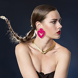 Bead Dangle Earrings for Women Beaded Heart Dangle Earrings Bohemia Statement Bead Drop Earrings Studs Valentine’s Day Heart Beaded Earrings Gifts