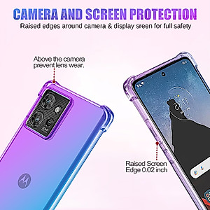 Gufuwo Case for Motorola ThinkPhone Case, Moto ThinkPhone Cute Case Girls Women, Gradient Slim Anti Scratch Soft TPU Phone Cover Shockproof Protective Case for Motorola ThinkPhone (Purple/Blue)