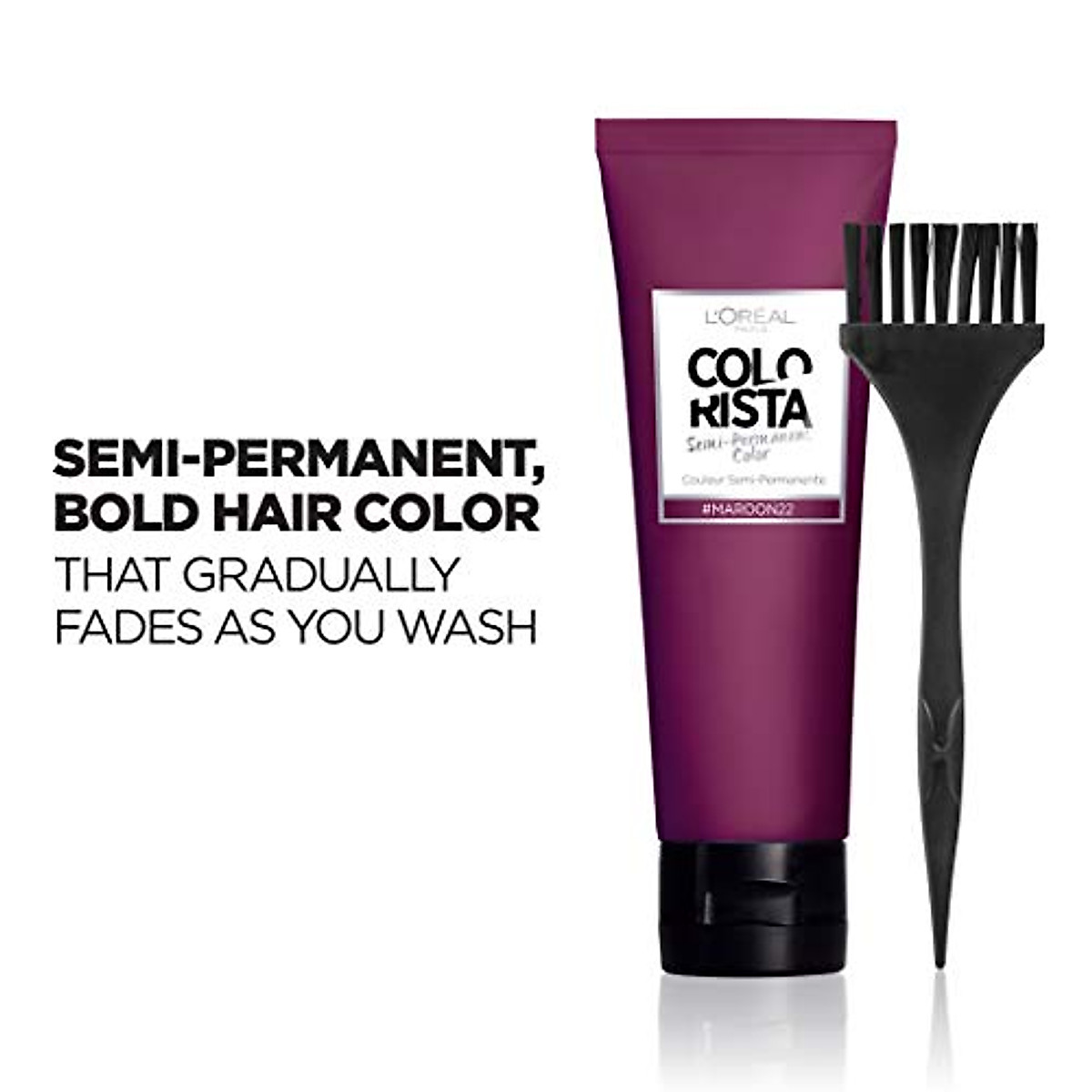 L'Oreal Paris Colorista Semi-Permanent Hair Color for Brunette Hair, Maroon