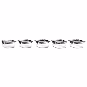 Rubbermaid Brilliance Pantry Organization & Food Storage Containers, Set of 10 (20 Pieces Total) & Brilliance Food Storage Container, BPA free Plastic, Medium, 3.2 Cup, 5 Pack, Clear