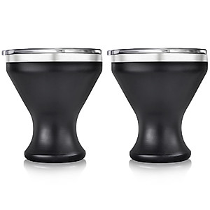 JILLMO Martini Glasses, Insulated Margarita Glasses, Set of 2, Black