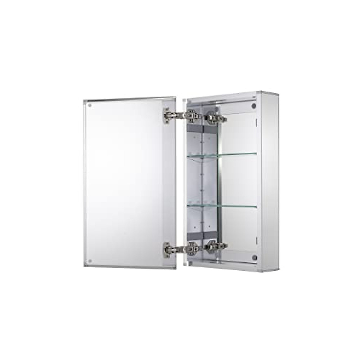 Croydex Mallard Single Door, Recessed or Surface Mount, Hang 'n' Lock Easy Installation Medicine Cabinet, 15W x 26H, Aluminum