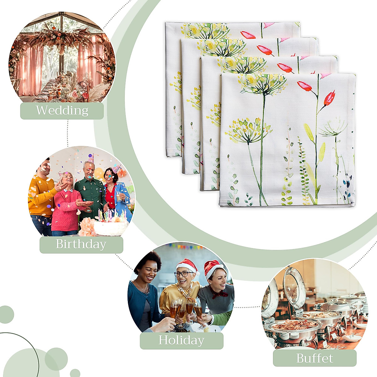 Maison d' Hermine Champ de Mars 100% Cotton Set of 4 Napkins, 20 - inch by 20 - inch.