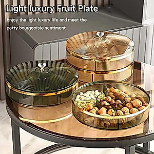 Snack Serving Tray,Large Capacity Stackable Snack Tray,Divided Serving Tray with lid,Household Divided Serving Tray,Fruit Platter Tray for Parties,Suitable for Cookies,Nuts,Candies