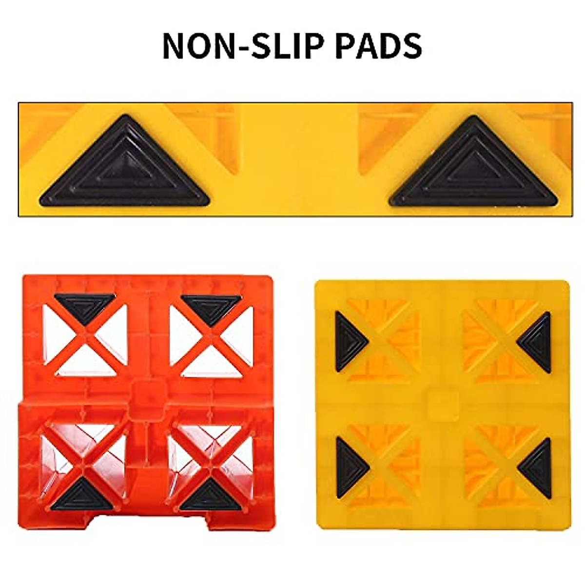 Homeon Wheels RV Leveling Blocks Ramp Design 9 Pack Interlocking Leveling Blocks with One Wheel Chock Camper Leveling Blocks with Carrying Bag