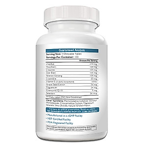 Nutrition Strength Cardio Support for Dogs Plus Antioxidant, L-Carnitine, L-Taurine, with Coenzyme Q10 and Vitamin E, Promotes a Healthy and Strong Dog Heart, 120 Chewable Tablets