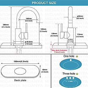 Midanya Wet Bar Sink Faucet for Bathroom Kitchen Small Farmhouse Vanity Lavatory Faucet Single Handle Utility Marine Faucet,Modern,Brushed Nickel