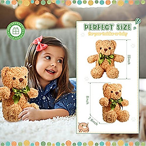 HyDren 15 Pieces Plush Stuffed Bears, 10 Inch Cute Soft Stuffed Bear Toy with Bow Tie for Graduation Baby Shower Christmas Birthday Party Gift Favors (Golden, Brown, White)