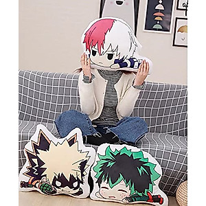 FVLFIL XPIWHTOW My Hero Animation Plush Throw Pillows Bakugou Plushie Throw Anime Cartoon Bed Sofa Decorative Pillows Fans Gift Cosplay 45cm/18 Inch-A
