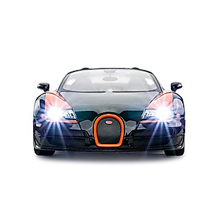 Radio Remote Control 1/14 Bugatti Veyron 16.4 Grand Sport Vitesse Licensed RC Model Car (Black/Blue)