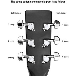 HQDeal 6PCS 3L3R Acoustic Guitar Tuning Pegs Machine Head Tuners, Knobs Tuning Keys, Wear-Resistant, Guitar String Tuning Pegs Machine, Enclosed Locking Tuners for Electric or Acoustic Guitar- Chrome