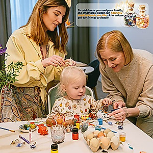 Geiserailie 50 Pieces Small Mini Glass Jars Bottle with Cork Stopper Tiny Wishing Bottles with Eye Screws Funnel and Rope Small Cork Clear Glass Bottle for DIY Crafts Bead Container (Mixed Style)