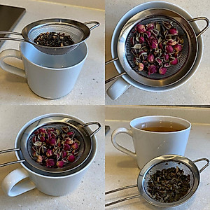 AHASON'S Fine Mesh Sieve Strainer,Premium Stainless Steel 8cm / 3.15 Inch with Durable Metal and Sturdy Handle,Excellent for Sifting Flour Pastas Rice Tea