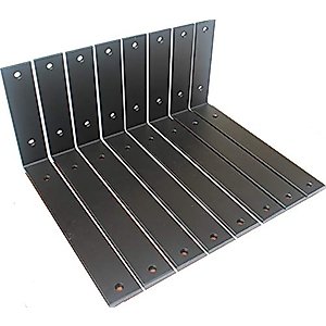 8 Pack - L11" x H 6" x W 1.5", 5mm Thick Rustic Shelf Bracket, Iron Shelf Brackets, Metal Shelf Bracket, Industrial Shelf Bracket, Modern Shelf Bracket, Decorative Shelving, Shelf Supports with Screws
