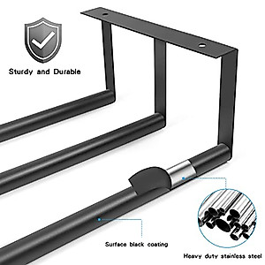 Wall Mounted Towel Rack Bathroom Towel Storage Metal Towel Holder for Storing Towels, Bath Towels, Bathrobes (Black)