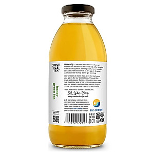Just Ice Tea Organic Iced Tea, 16 Fl Oz Glass Bottles (Honey Green Tea, Pack of 12)