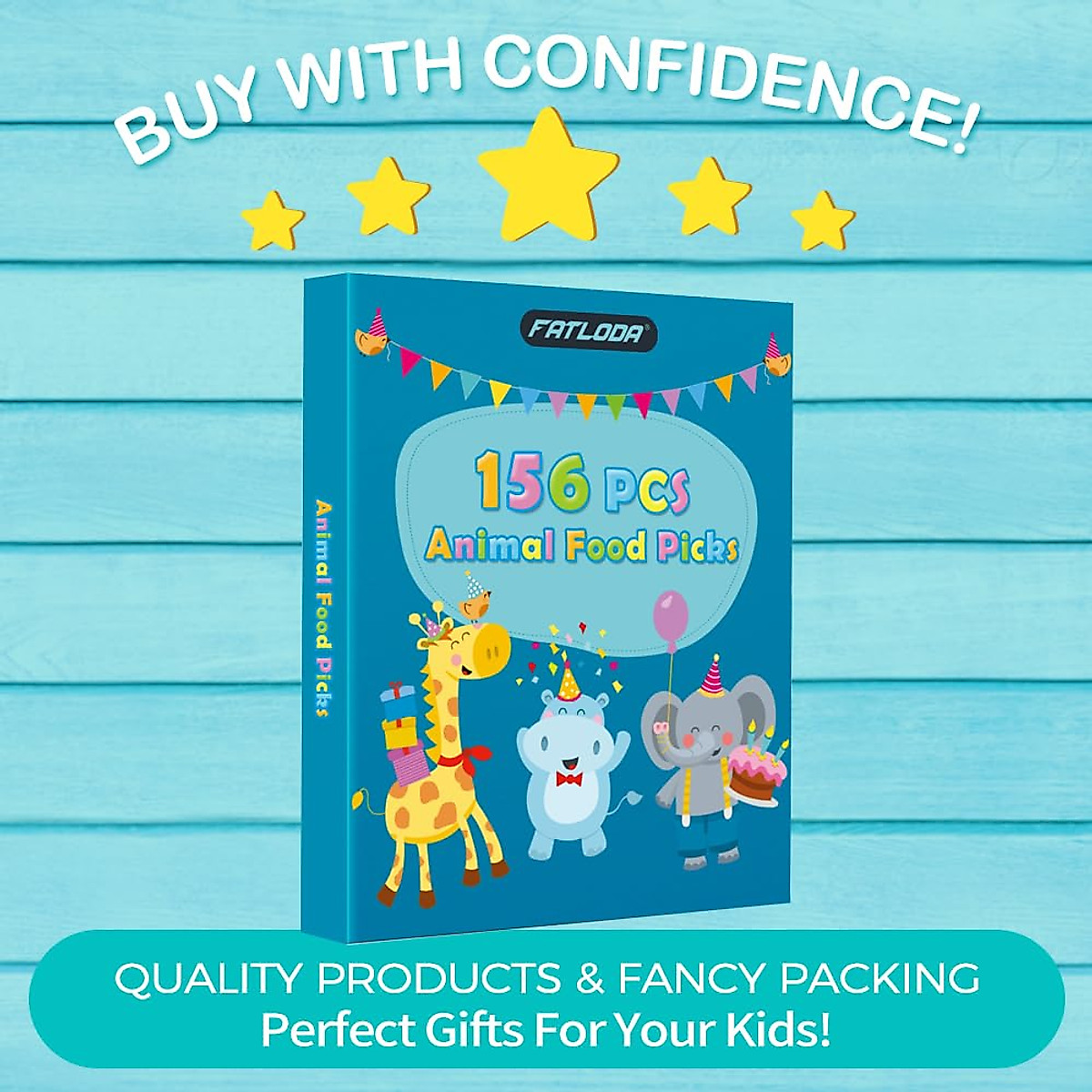 156PCS Animal Food Picks for Kids, FATLODA Fun Bento Picks for Picky Eater, Cute Fruit Food Toothpicks, Lunch Bento Box Accessories for Toddler