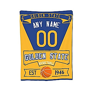 Custom Basketball Throw Blankets Personalized Ultra-Soft Micro Fleece Blankets with Name Numbers for Fans Gifts