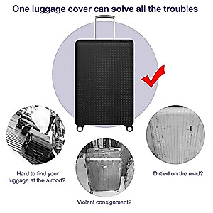 7-mi Travel Luggage Cover Protector, Washable Suitcase Protector Anti-scratch Spandex Baggage Covers Fits 23-25 Inch Luggage