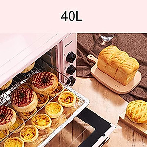40L Oven,Adjustable Temperature 0-230℃ and 60 Minutes Timer Five-Layer Baking Position Multi-Function Electric Oven Kitchen Convection Oven (Blue) (Pink)