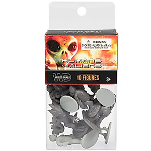 Humans Vs Aliens Space Monster Action Figure Toy Playset 10 pcs- Unique Futuristic Characters- Great for Party Favors, Decorations, Dioramas, Cake Toppers, RPG Gameplay, Stocking Stuffers & Xmas Gifts