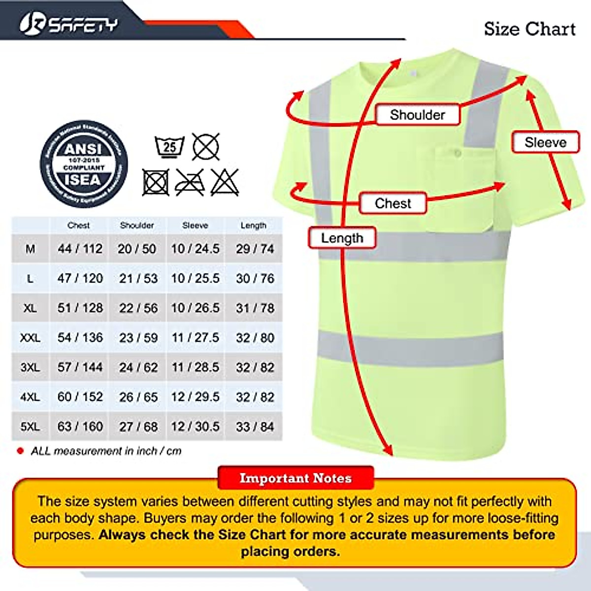 JKSafety Hi-Vis Reflective Safety Apparel | Daily Work T-Shirt Yellow Color with Sewed Retro-Reflective Strips | ANSI Compliance (77-Yellow, XL)