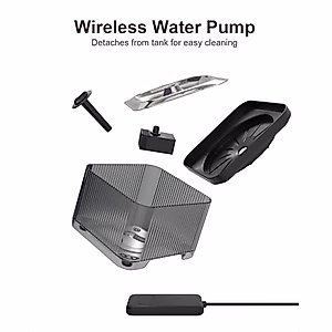 Espelho Cat Water Fountain, Wireless Pump, Automatic Pet Water Fountain Cat Water Dispenser with 6 Replacement Filters