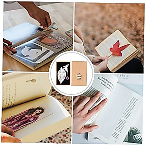 STOBOK Boxed Ball Use Silver Leaf Eternal Unique Book Reader Favor with Beads Purple and School Butterfly Stationery Glass Pendant Shop Kid Home Markers Office Party Shape Handmade Page